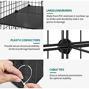 YITAHOME Indoor Cat Cage 2 Tier Kitten Cage House Outdoor Cat Enclosure Ferret Cage DIY Pet Playpen Detachable Metal Kennel for Small Animal, Kitty, Bunny, rv Travel, Camping