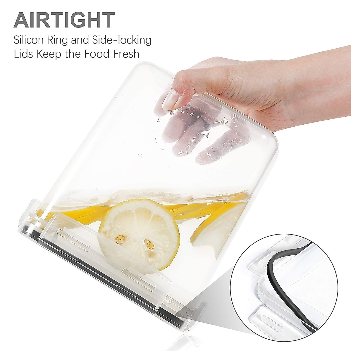 7 PACK Airtight Food Storage Containers With Lids, BPA Free Kitchen Storage Containers for Spaghetti, Pasta and More, Plastic Canisters for Pantry Organization and Storage（Attached sticker）