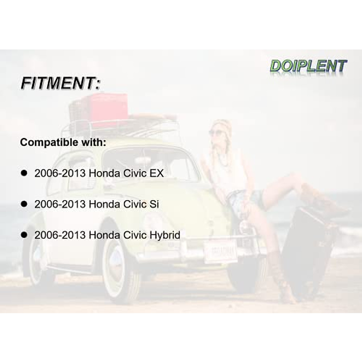 [1 PCS]Doiplent N5F-S0084A Key Fob Replacement Keyless Entry Remote Control Uncut Ignition Transponder Key for Honda 2006-2013 Civic EX EX-L SI