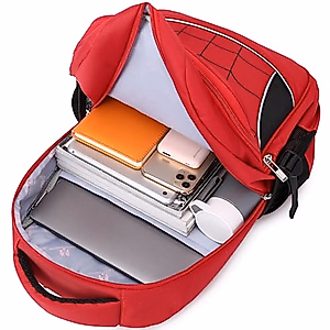 Gikizzi Boys School Backpack for Boys Backpack with Lunch Box Anime Backpack School Bag Bookbag Backpack Set for Boy Girls (Red)