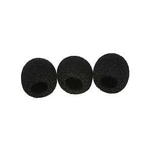 Leen4You Mic Cover 20x8mm(0.79"x0.31") Small Soft Foam Mic Windshiled Microphone Windscreen Sponge Covers Microphone Headset Covers-Black (Pack of 10)