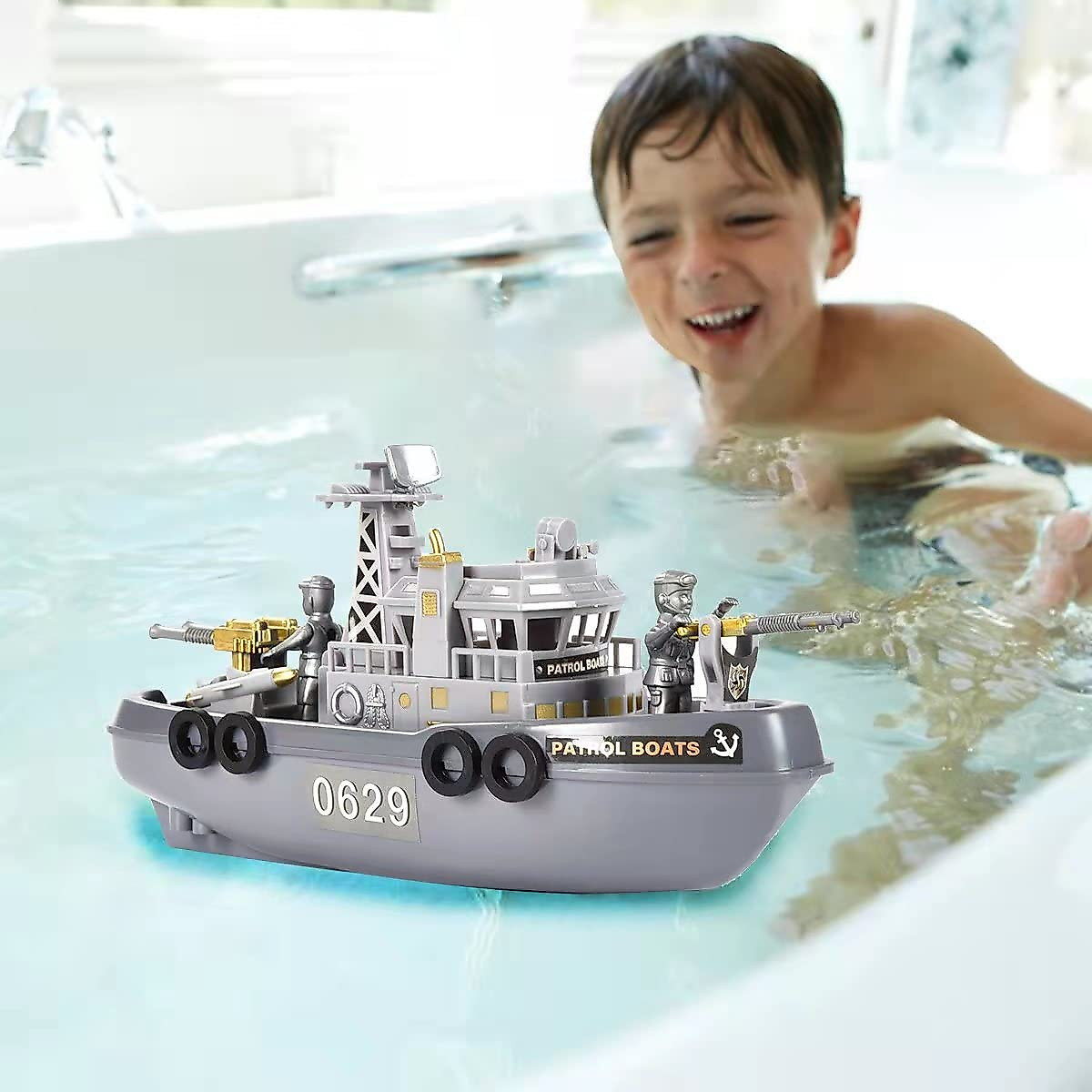 Pool Warship Toy Boat Bath Toys - Children’s Toy Boat，Warship Aircraft Carrier Toy in Bath Tub, Gift for Kids Pool Toys