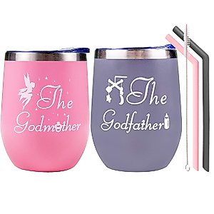 EBE EmmasbyEmma Godparents Gift, Godmother Gifts for Women, Gifts from Godchild, Gifts for Godmother, Godmother Gift, Godfather Tumbler, Godmother and Godfather Cups, Gift for Godparents