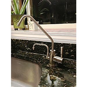 Universal Ionizer Faucet for Under Sink Installation - Brushed Nickel Finish with Installation Kit (Kit B - 3/8" Line Size, 1/4" Ionizer Fitting Size)