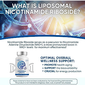 Zenlifer-90 Softgels NAD+ 2000MG Liposomal Nicotinamide Riboside Supplement,with Trans-Pterostilbene and Betaine Anhydrous(TMG) for Maximum Absorption,Cellular Energy and Age Defense