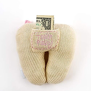 Mud Pie Knit Tooth Pillow, Pink, Small