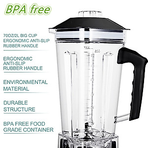 Yanike 70-Oz X-Large BPA Free Blender Jar with Blade and Lid, Unbreakable, Easy to Clean