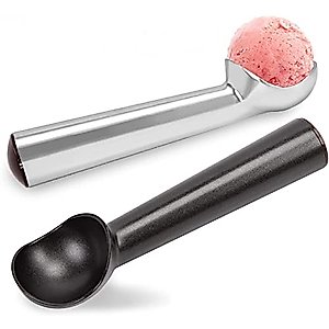 HANSGO Ice Cream Scoop, 2PCS 7 inches Nonstick Anti-Freeze Ice Cream Scooper One Piece Aluminum Design Dishwasher Safe