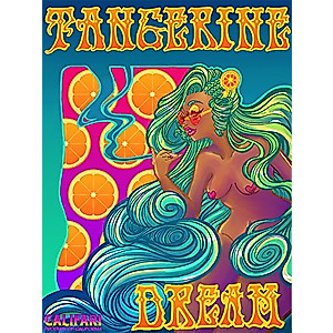 Califari Tangerine Dream - Vivid Color Poster, Plant Medicine Art, Herbal Decor for a House, Dorm, Dispensary, Store, or Shop - 13" x 19" Lithograph Print