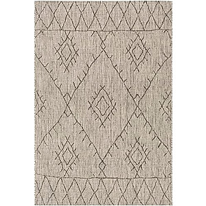 Mark&Day Outdoor Rugs, 3x12 Wijgeest Global Indoor/Outdoor Black Runner Area Rug, Non Shedding Black Beige Carpet for Patio, Porch, Deck, Bedroom, Living Room or Kitchen (2'7" x 12' Runner)