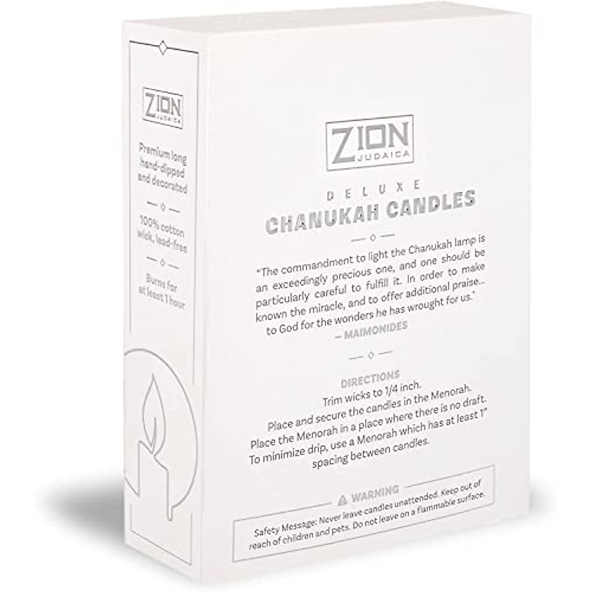 Festive Hanukkah Candles Box of 45 Multi-Blue Candles Thin Chanukah Menorah Candles with Prayer Card & DIY Dreidel Fits Standard Menorahs for All 8 Nights of Hanukah by Zion Judaica