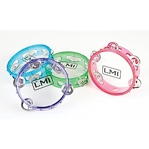 LMI Transparent Tambourine with Head Purple 15CM