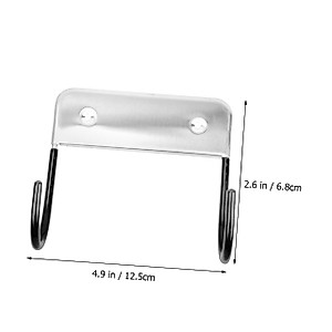 LIFKOME 2pcs washcloth Holder Black Hooks Black Metal Shelf Wall Towel Clothes Mount Ironing Board Bracket Electric Iron Holder Electric Iron Organizer Ironing Doard Shelf Hanger