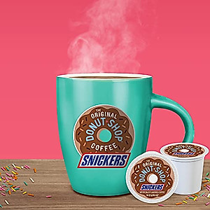 The Original Donut Shop Snickers, Keurig Single Serve K-Cup Pods, Flavored Coffee, 12 Count (Pack of 6)