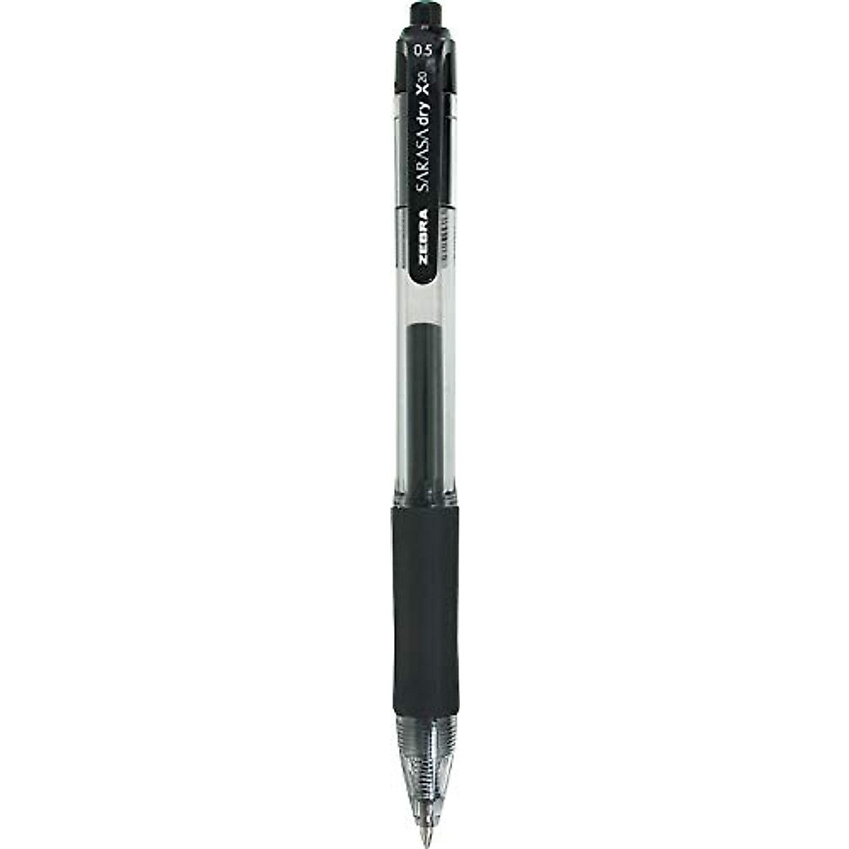 Zebra Pen Sarasa Dry X20 Retractable Gel Pen, Fine Point, 0.5mm, Black Ink, 12-Pack