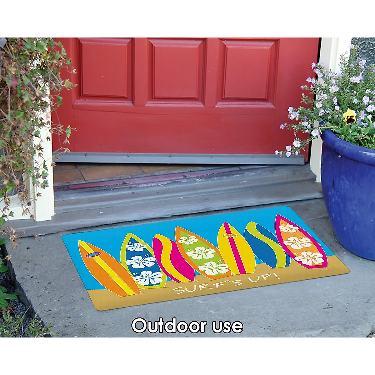 Toland Home Garden 800228 Surf Boards Summer Door Mat 18x30 Inch Beach Outdoor Doormat for Entryway Indoor Entrance