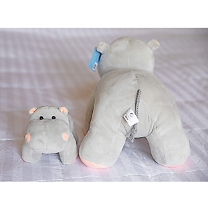 Mother and Baby Hippo Plush Toy Set | Super Soft Hippo Stuffed Animals | Cute Plushies for Kids' Bedroom | 17-In Safari Stuffed Animals for Girls & Boys | Hippo Stuffed Animal Toys by Exceptional Home