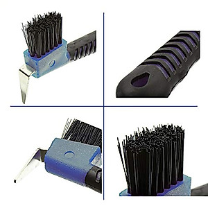 BOTH WINNERS 4Pcs Horse Hoof Pick Brushes, with Soft Touch Rubber Handle