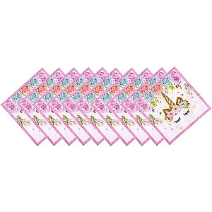 50 PCS Pink Unicorns Napkins for Girls' Birthday Parties - Perfect Party Supplies for Baby Showers - Disposable Unicorn Tableware Paper Napkins