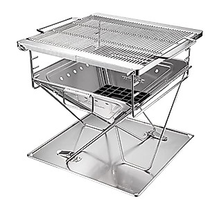 Campingmoon BBQ Grill Fire Pit Foldable Stainless Steel - Large MT-045