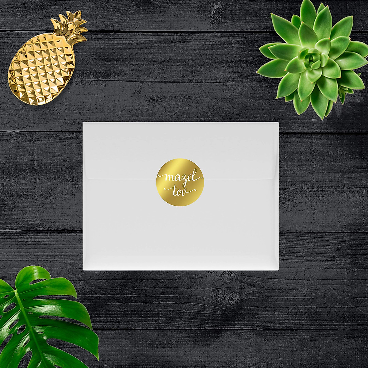 Andaz Press Personalized Chocolate Drop Labels Trio, Metallic Gold Ink, Bar/Bat Mitzvah, 216-Pack, Fits Kisses, Custom Made Any Name, Not Gold Foil, Envelope Seals, Party Decorations