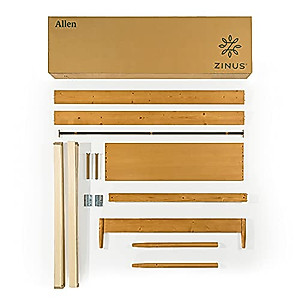 ZINUS Allen Mid Century Wood Platform Bed Frame / Solid Wood Foundation / Wood Slat Support / No Box Spring Needed / Easy Assembly, Queen