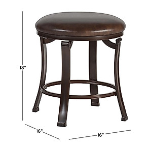 Hillsdale Furniture Hastings Backless Vanity Stool, Antique Brown