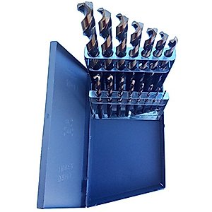 Drill America - KFD15J-SET 15 Piece Heavy Duty High Speed Steel Drill Bit Set with Black and Gold Finish, KFD Series