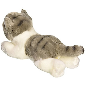 Aurora® Adorable Miyoni® Grey Tabby Cat Stuffed Animal - Lifelike Detail - Cherished Companionship - 8 Inches