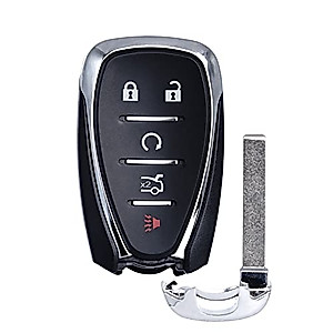 Key Fob Replacement Fits for Chevy Cruze Malibu Camaro Push Start 5 Button 2016 2017 2018 2019 2020 2021 Smart Proximity Keyless Entry Remote Start 13508769 13584497 13529662 433Mhz HYQ4EA