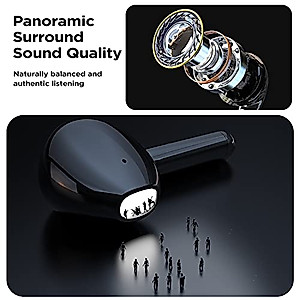 Wireless Earbuds Bluetooth 5.1, Mixcder X1 in-Ear Headphones with Microphone for Phone Calls, Stereo Sound and Low Latency Earphones for Running Sports, Black