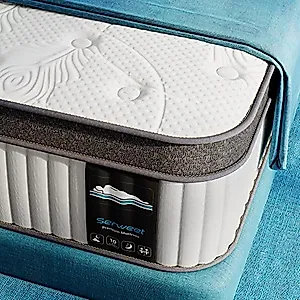 Serweet 8 Inch Memory Foam Hybrid Queen Mattress - Heavier Coils for Durable Support - Pocket Innersprings for Motion Isolation - Pressure Relieving - Medium Firm - Made in North America