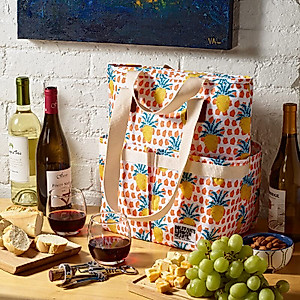 Fit + Fresh Soft Cooler Bag Insulated Leak Proof, Insulated Cooler Bag, Soft Cooler Bag, Cooler Tote Bag, Cooler Bags Insulated for Travel, Insulated Bag Cooler, Large Insulated Cooler Bag, Pineapple