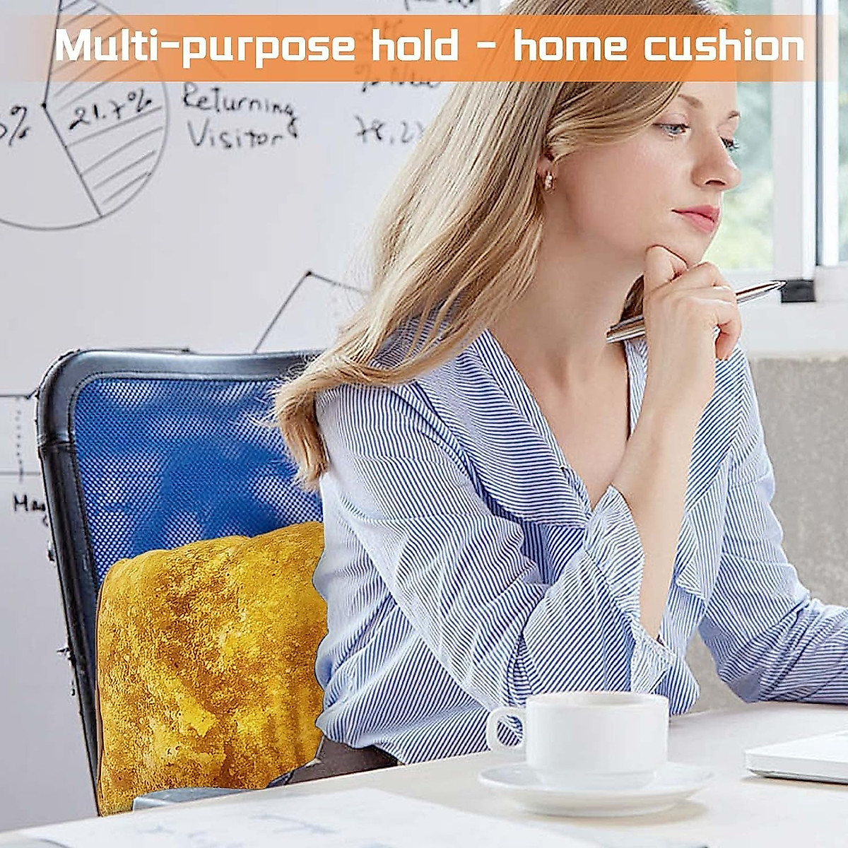 25.6in Simulation Chicken Nuggets Plush Pillow Cushion Funny Big Chicken Block Plush Pillow to Children Adult Girlfriend's Best Gift