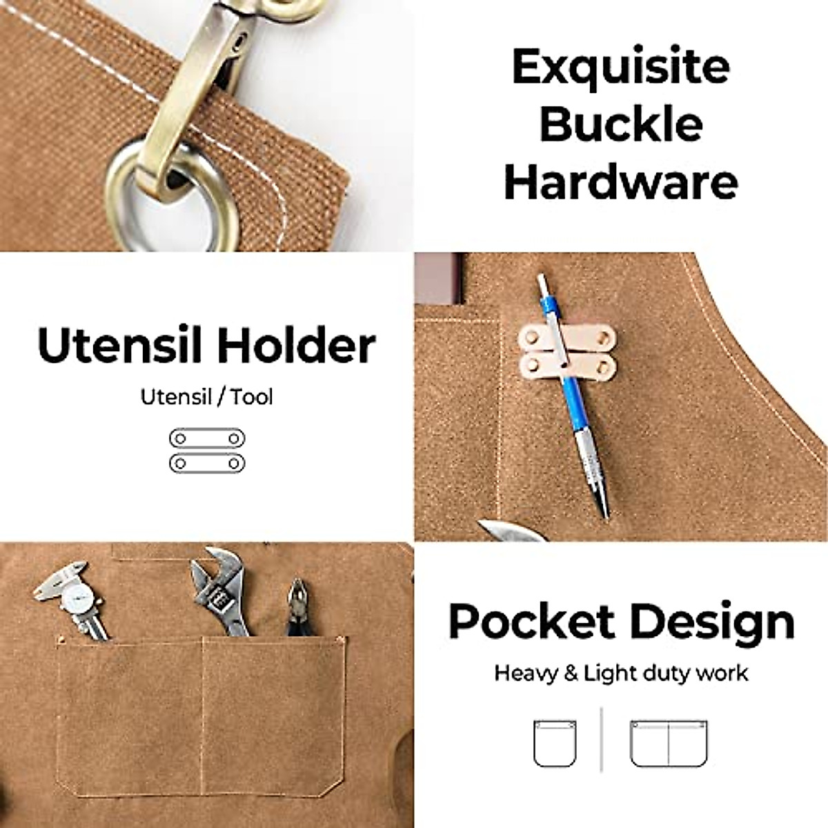 carrotez Chef Apron, Waterdrop Resistant Cotton Canvas Cross Back Adjustable Apron, M-XXL