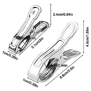 30 Pcs Stainless Steel Clips,DanziX 2.1-Inch 3.6-Inch Clips for Netting Plant Cover Greenhouse Frame Clothes Towel Quilts