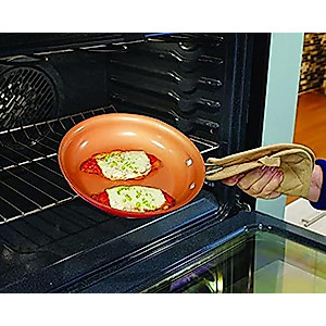 COOKUFO Nonstick Copper Pan Set - 12 inch(28cm), Frying Pan Set, Fry Pan Set with Induction Base & Stainless Steel Handle, Suitable for Cooking Saute Vegetables, Steaks (12inch)