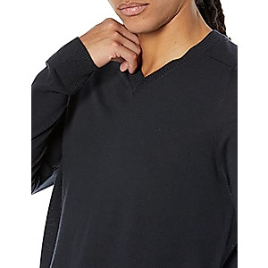 Amazon Aware Men's Regular-Fit Merino Wool V-Neck Sweater (Available in Tall), Black, X-Large