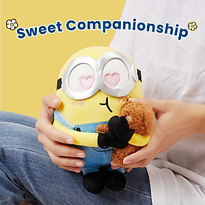 MINISO 7.9" Minions Stuffed Animals Plush Toys, Cute Sleeping Bedding Stuffed Animals Kawaii Plushies Pillow for Kids (Bob+Tim)