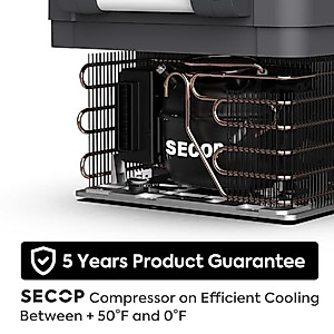 ICECO JP50 Portable Refrigerator Fridge Freezer, 50 Liters 12V Cooler Refrigerator, Compact Refrigerator with SECOP Compressor, Electric Cooler for Car & Home Use, 0℉～50℉, DC 12/24V, AC 110/240V