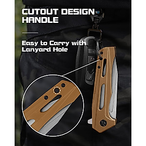 Dispatch Folding Pocket Knife with Clip, 3.58 Inch 8Cr13MoV Steel Clip Point Blade with G10 Handle, Tactical Pocket Knife for Men Outdoor Camping Hunting Hiking Survival Pocketknife