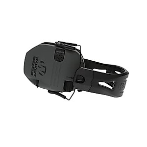 Walker's Razor Tacti-Grip Earmuffs- Battleship Grey, High Performance Silicone Composite Slip Free Headband- Natural Sound Clarity Full Dynamic Range 23NRR