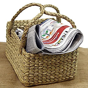 Handmade Gift Basket Made From Natural Sources Cyperaceae (kauna Grass) Light Weight Classic Home Decor, Sturdy & Strong, Enviornment Friendly With Handles For Easy Grip (10 X 8 X 5 Inch)