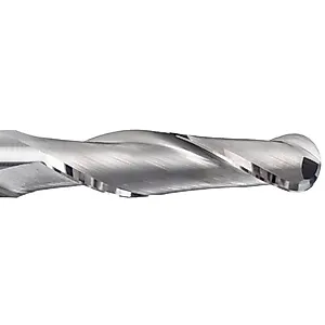 YG-1 - 50558 E5014 Carbide Ball Nose End Mill, Long Reach, Uncoated (Bright) Finish, 30 Deg Helix, 2 Flutes, 2.25" Overall Length, 0.125" Cutting Diameter, 0.125" Shank Diameter