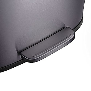 oyhmc Trash Can 50L/13Gal, Stainless Steel Step On Kitchen Garbage Can, Heavy Duty Hands-Free Commercial/Kitchen Fingerprint-Resistant Soft Close Lid Trashcan Black