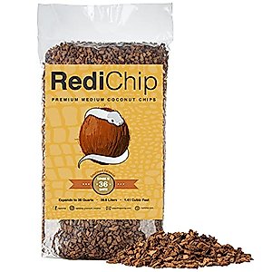 RediChip Coconut Chip Substrate for Reptiles 36 Quart Loose Medium Sized Coconut Husk Chip Reptile Bedding for Snakes, Tortoises, Geckos, Frogs, or Lizard Terrarium Tanks…