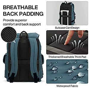 mixi Travel Laptop Backpack for Women & Men Carry On Backpack fits 16'' Laptop, Waterproof Lightweight Casual Weekender Bags Rucksack,17 Inch, Abyssal Green