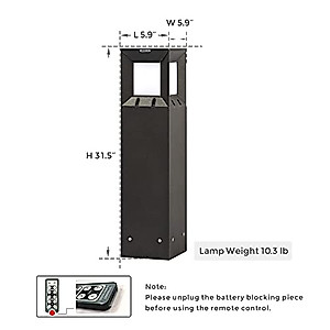 Linkmoon Solar Landscape Path Light with IP54 Waterproof Luxury 3000K LED Lighting, 32 Inches Modern Outdoor Bollard Lighting for Lawn, Patio, Courtyard and Driveway Decoration