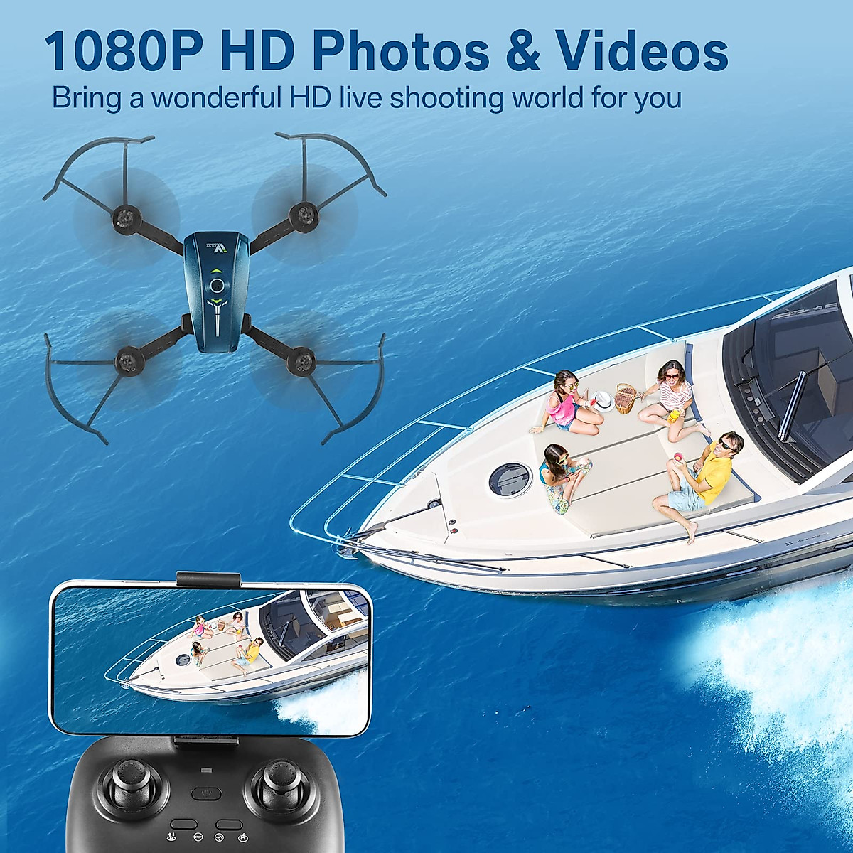 Drones with Camera for Adults/Kids/Beginners 1080P HD APP/Voice Control Camera Drone Easy to Control One-key Returning Altitude Hold 3D Flip 3 Speeds Toy Drone for Kids Gift Ideas for Boys Girls