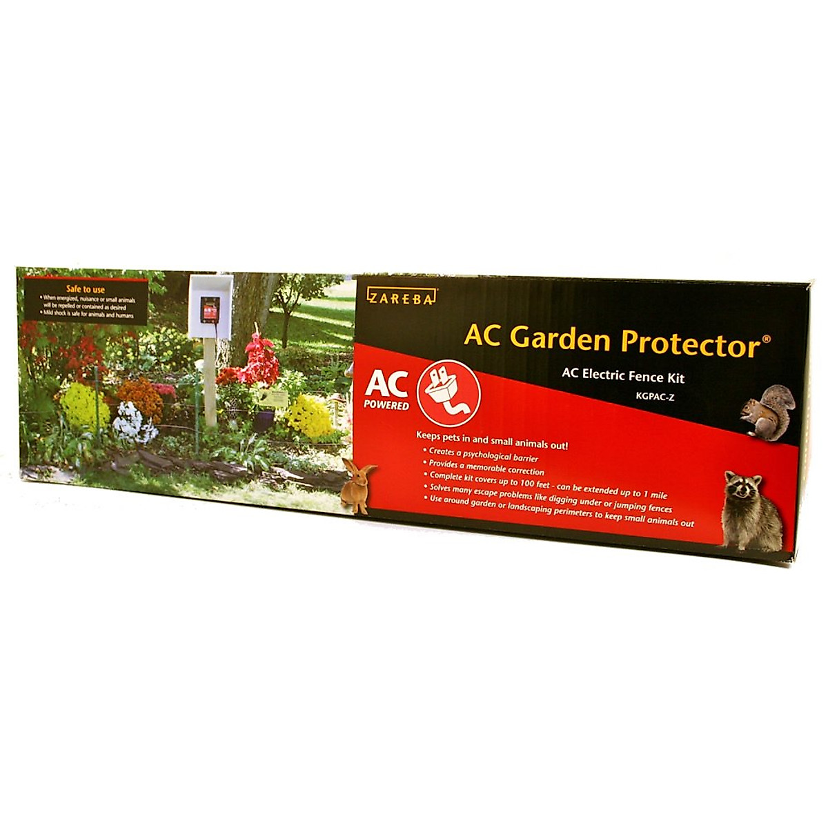 Zareba KGPACZ AC Garden Protector Electric Fence Kit; Nuisance or Small Animals Will Be Repelled or Contained as Desired; Mild Shock is Safe To Animals and Humans; Fast and Easy Installation; Made in the USA